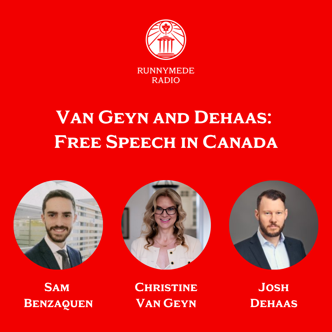 Van Geyn and Dehaas: Free Speech in Canada – Runnymede Society
